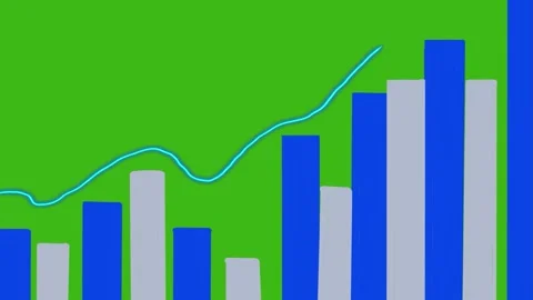 Graph, line chart, bar chart green scree... | Stock Video | Pond5