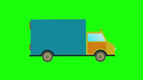 Graphic 2D animation of delivery truck o... | Stock Video | Pond5