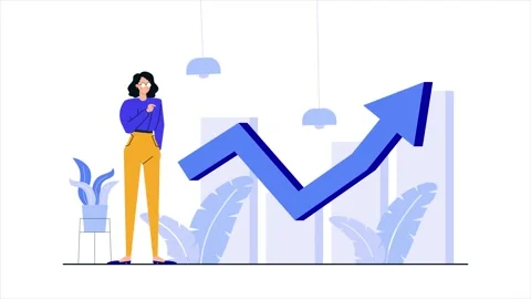 graphic chart with a woman standing busi... | Stock Video | Pond5