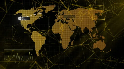 Graphic map of world with changing numbe... | Stock Video | Pond5