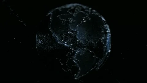 graphic world map loop video | Stock Video | Pond5