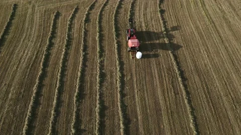 Grass silage ejects from the silage mach... | Stock Video | Pond5