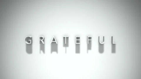 grateful 3D title animation with shadows... | Stock Video | Pond5