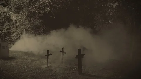 Graveyards At Night Stock Video Footage | Royalty Free Graveyards At ...
