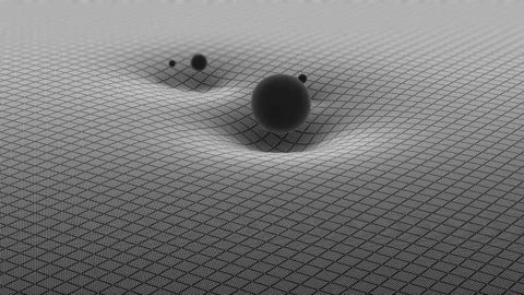 Gravity example - objects bend the space... | Stock Video | Pond5