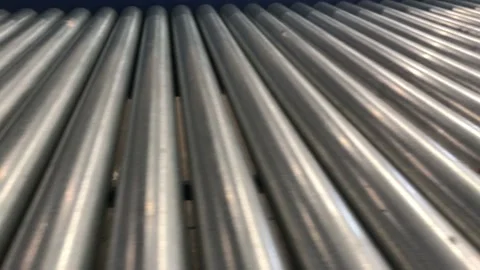 Gravity steel rollers for the easy movem... | Stock Video | Pond5