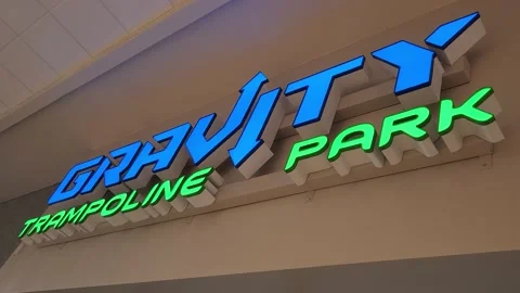 Gravity Trampoline Park Signage | Stock Video | Pond5