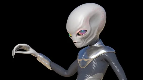 Gray Alien Walkcycle Loop Alpha Matte Fr... | Stock Video | Pond5