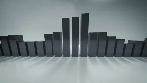 Gray bars of spectrum analyzer 3D render... | Stock Video | Pond5