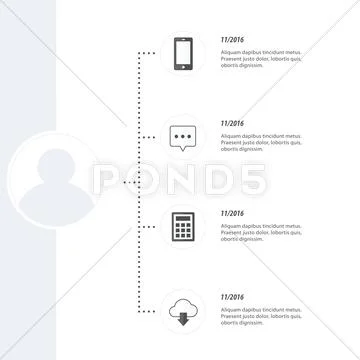 Gray color infographic, timeline template Illustration #57257024