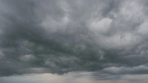 Gray cumulus rain dark clouds panoramic ... | Stock Video | Pond5