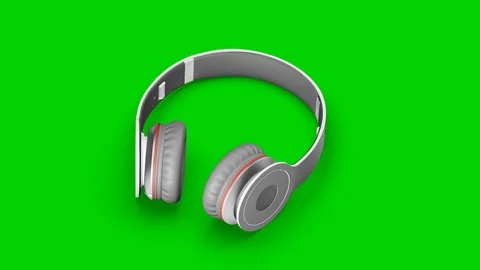 Gray headphones green screen 3d render I... | Stock Video | Pond5