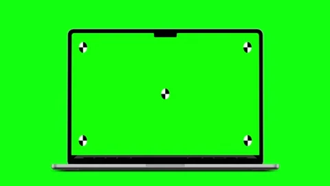 Gray laptop on a green background. Green... | Stock Video | Pond5