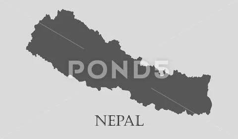 Gray Nepal map - vector illustration ~ Clip Art #99287271