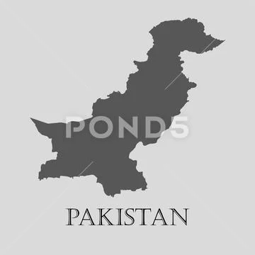 Gray Pakistan map - vector illustration ~ Clip Art #99287383