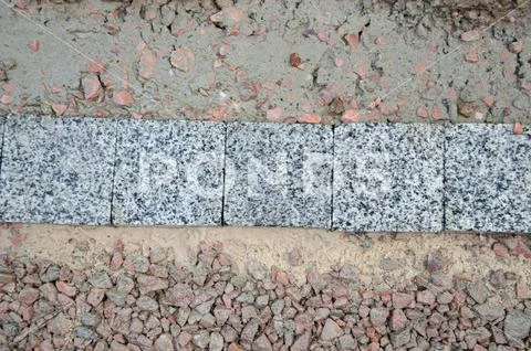 Gray texture cut blocks trench. Mining cliff of rough rock crash ...