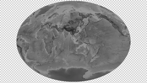 Grayscale world map rotated. Fahey. Loop... | Stock Video | Pond5