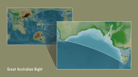 Great Australian Bight. Physical map. Pa... | Stock Video | Pond5
