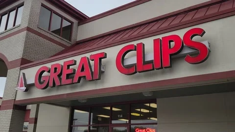 Great Clips Building Haircut Signage Ret... | Stock Video | Pond5