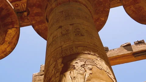 Great pillars inside Karnak temple in Lu... | Stock Video | Pond5