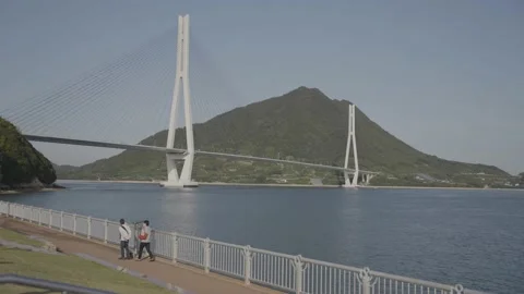 Great Tatara Bridge from Omishima Island... | Stock Video | Pond5