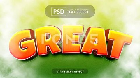 Great text - editable cartoon font effect ~ PSD Template #213580766