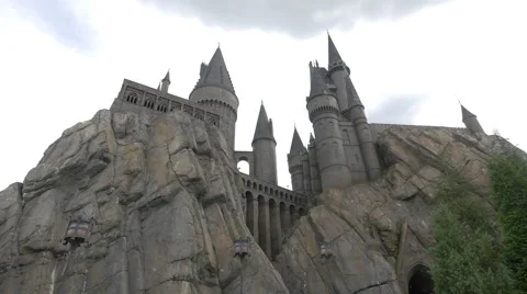 Great view of Hogwarts Castle at the Uni... | Stock Video | Pond5