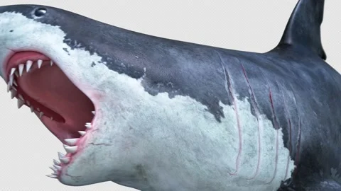 Shark Mouth Open Side View