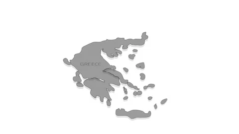 Greece animated map with alpha channel. | Stock Video | Pond5