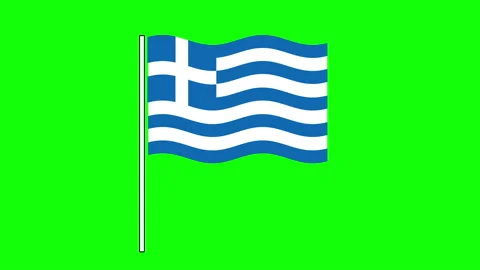 Greece flag waving. Chroma key, green sc... | Stock Video | Pond5