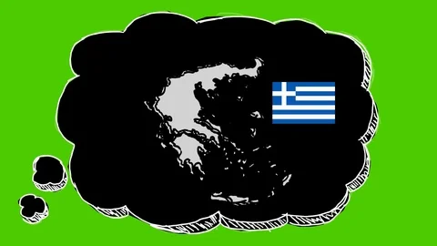 Greece - Hand-Drawn Animation - thinking... | Stock Video | Pond5