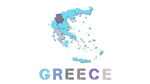 Greece map with paper regions. Animated ... | Stock Video | Pond5