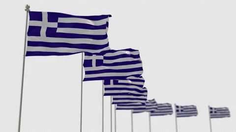 Greece Row Of Flags Animation Include Al... | Stock Video | Pond5
