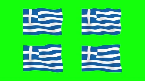 Greece Waving Flag 2D Animation on Green... | Stock Video | Pond5