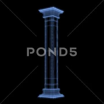 Greek column grid in black background: Graphic #51487885