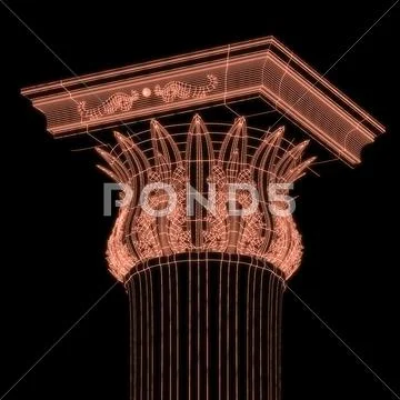 Greek column grid in black background: Royalty Free #51527166