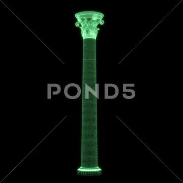 Greek column grid in black background ~ Clip Art #51527219