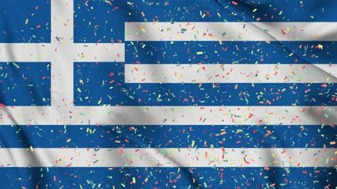 Greek flag seamless animation with firew... | Stock Video | Pond5