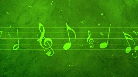 Green Music Notes Background