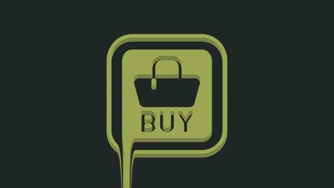 Green Buy button icon isolated on black ... | Stock Video | Pond5
