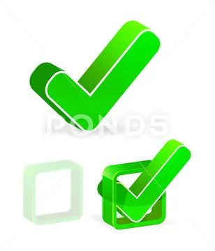 Green check box with check mark Green check box with check mark on ...