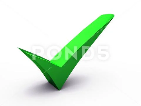 Green check mark. 3d image. Stock Illustration ~ #134798680