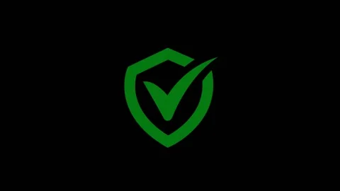 Green check mark animated on shield icon... | Stock Video | Pond5