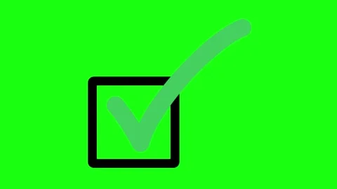 Green check mark on green screen | Stock Video | Pond5