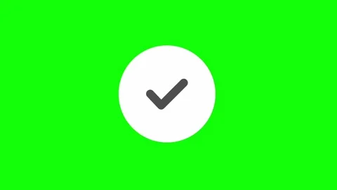 Green check mark icon animation on a gre... | Stock Video | Pond5