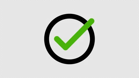 Green check mark symbol animation on whi... | Stock Video | Pond5