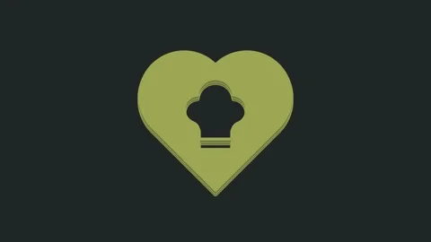 Green Chef hat icon isolated on black ba... | Stock Video | Pond5