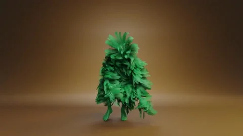 The green Christmas tree is dancing. Loo... | Stock Video | Pond5