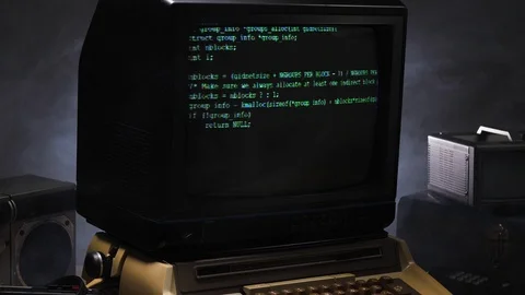 Old Computer Monitor Stock Video Footage | Royalty Free Old Computer ...