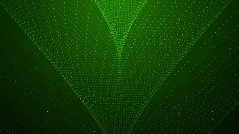 Green color cyclone digital particle ani... | Stock Video | Pond5